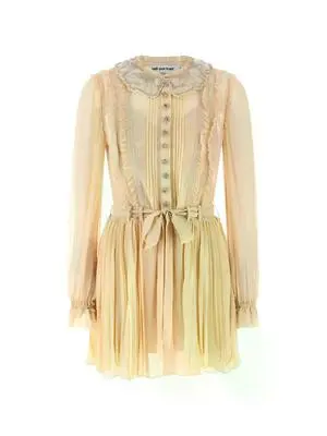 SELF-PORTRAIT Ruffled Dress - Neutrals