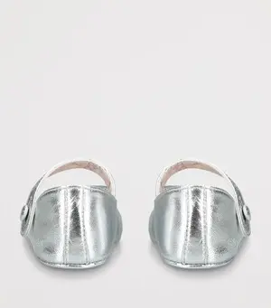 GOLDEN GOOSE Sofi Metallic Leather Ballerina Flats