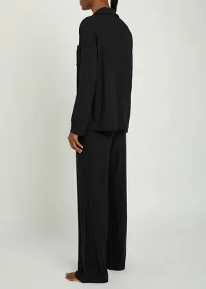 SKIMS Ribbed Stretch-modal Pyjama Set - Black