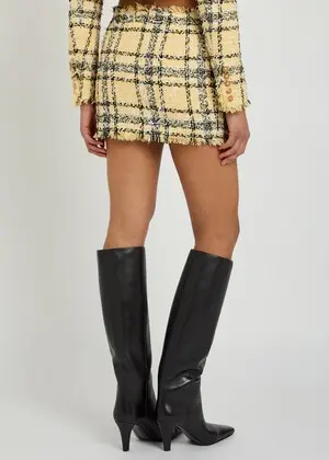 Balmain Checked Tweed Mini Skirt