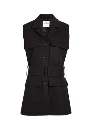 COURREGES Cotton Utility Belted Top - Black