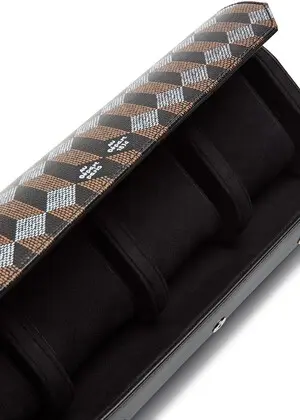 AU DEPART Printed Leather Watch Case