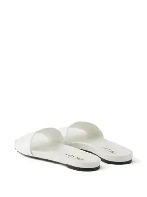 Prada Patent Leather Slides With Monoblock Rubber Sole