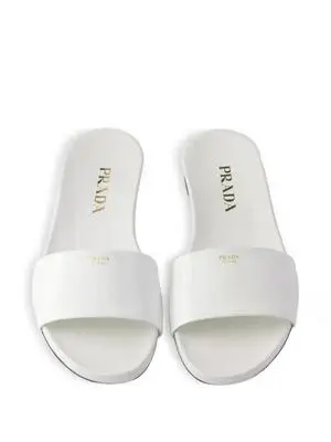 Prada Patent Leather Slides With Monoblock Rubber Sole