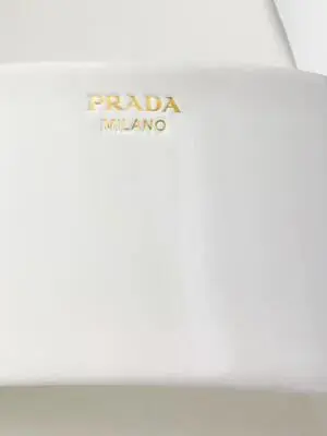 Prada Patent Leather Slides With Monoblock Rubber Sole