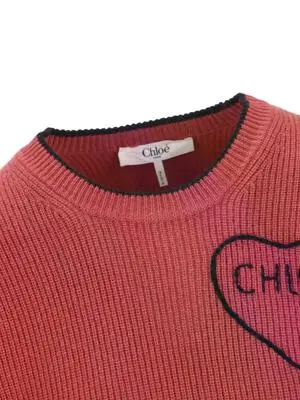 Chloé Heart Motif Ribbed Knit Jumper