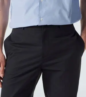 Moncler Cotton-blend Straight Leg Trousers - Blue
