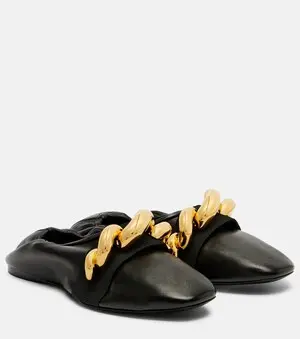 Alaïa Embellished Leather Ballet Flats