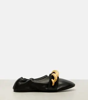 Alaïa Embellished Leather Ballet Flats