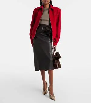 Magda Butrym Wool Bomber Jacket - Red