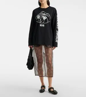 Simone Rocha Floral Midi Skirt