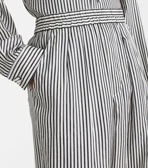 TOM FORD Striped Silk Straight Leg Trousers