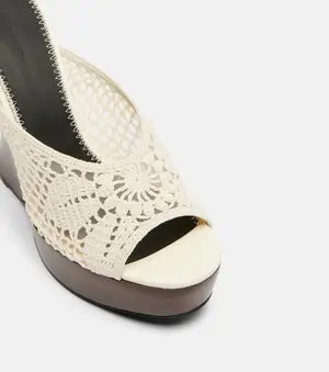 Magda Butrym Crochet Wedge Sandals - White