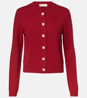 Tory Burch Cashmere Cardigan With Buttoned Front - Red
