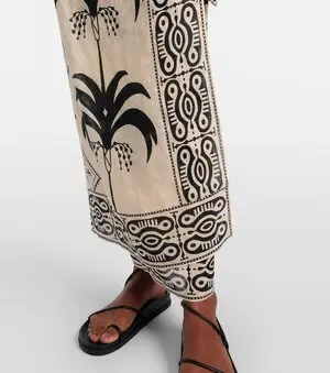 Johanna Ortiz Printed Linen Beach Cover-up - Beige