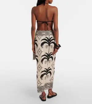 Johanna Ortiz Printed Linen Beach Cover-up - Beige