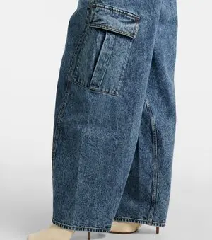 Alaïa Barrel-leg Jeans In Bleu Neige