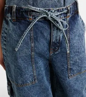 Alaïa Barrel-leg Jeans In Bleu Neige