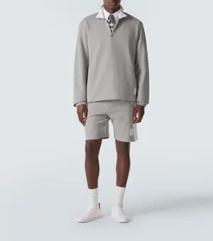Thom Browne 4-bar Cotton Jersey Shorts