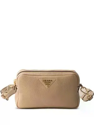 Prada Small Leather Shoulder Bag - Neutrals