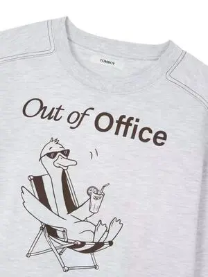 STUDIO TOMBOY Out Of Office" Duck Print Sweatshirt - Grey