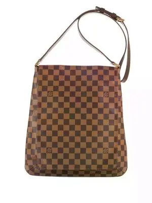 LOUIS VUITTON Damier Azur Checked Shoulder Bag - Brown