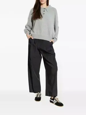 LISA YANG Etta Button Collared Knitted Top