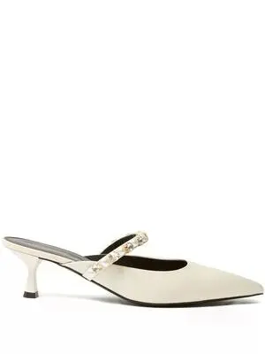 Stella McCartney Embellished Kitten Heel Sandals - Neutrals