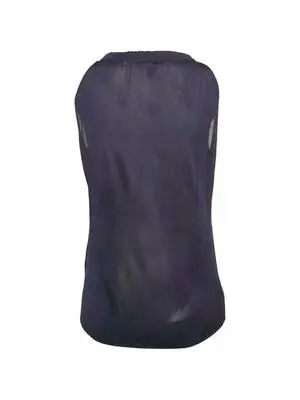 Gucci Navy Sleeveless Ribbon Detail Top