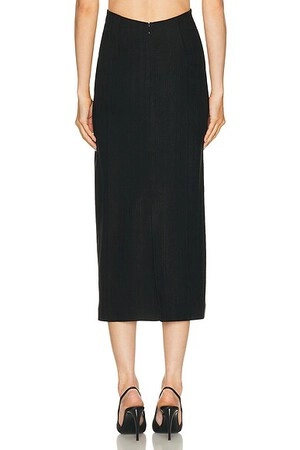 SEV Midi Skirt With Textured Surface And Abstract Waistline Curve