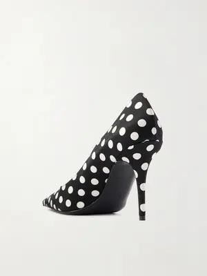 Amina Muaddi Barbara Polka-dot Satin Pumps