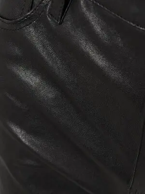 FRAME The Reboot Cropped Leather Flared Trousers - Black