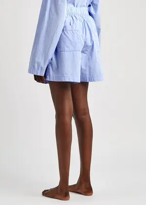 TEKLA Poplin Pyjama Shorts - Light Blue