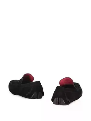FERRAGAMO Suede Loafers With Round Toe And Rubber Sole
