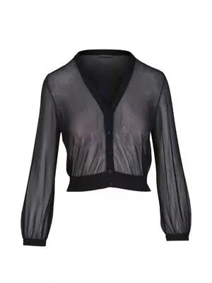 Akris Sheer Cropped Cardigan