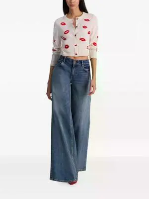 Alice + Olivia Daroda Lips-print Cardigan