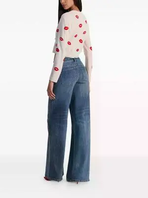 Alice + Olivia Daroda Lips-print Cardigan