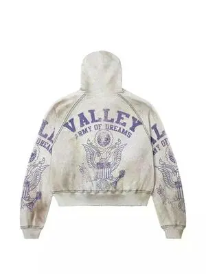 VALE FOREVER Graphic Print Zip-up Hoodie - Grey