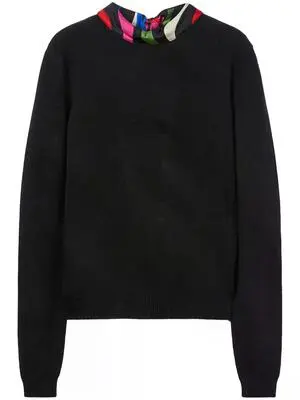 Emilio Pucci Marmo-print Scarf Detail Wool Jumper