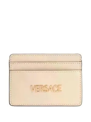 Versace Logo-lettering Card Holder - Neutrals