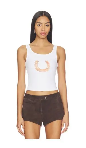 SNDYS. X Revolve Horse Shoe Tank Top - White