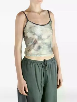 DIESEL® Embellished Printed Spaghetti Strap Top - Neutrals