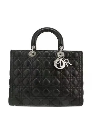 Dior Lady Leather Double-handle Tote Bag - Black