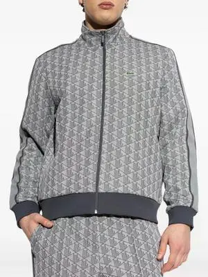 Lacoste Patterned Zip-up Sweatshirt - Grey