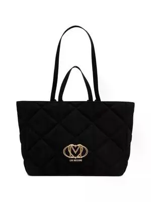 Moschino Quilted Logo Tote Bag - Black