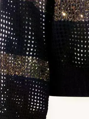Brunello Cucinelli Sequin Embellished Open Knit Sweater