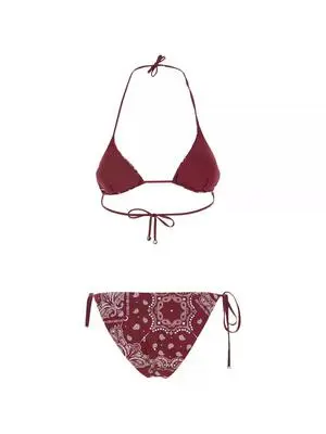 VENUJA Embellished Paisley Print Triangle Bikini