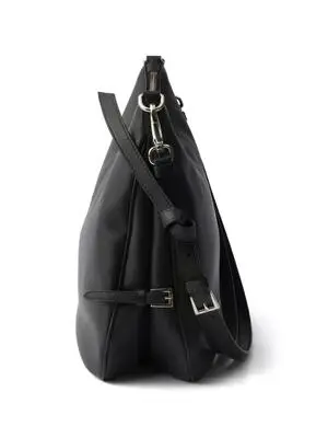 Prada Large Fold Leather Shoulder Bag - Black