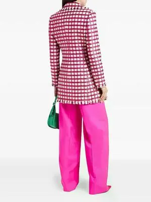 Oscar De La Renta Checked Tweed Mini Dress