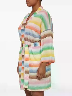 Missoni Chevron Belted Beach Dress - Neutrals